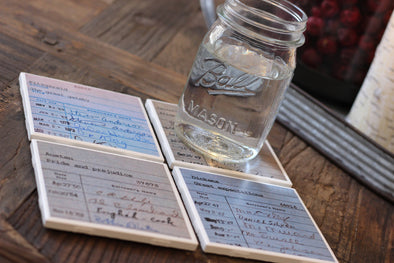 Vintage Library Card Coasters – I Got Crafts